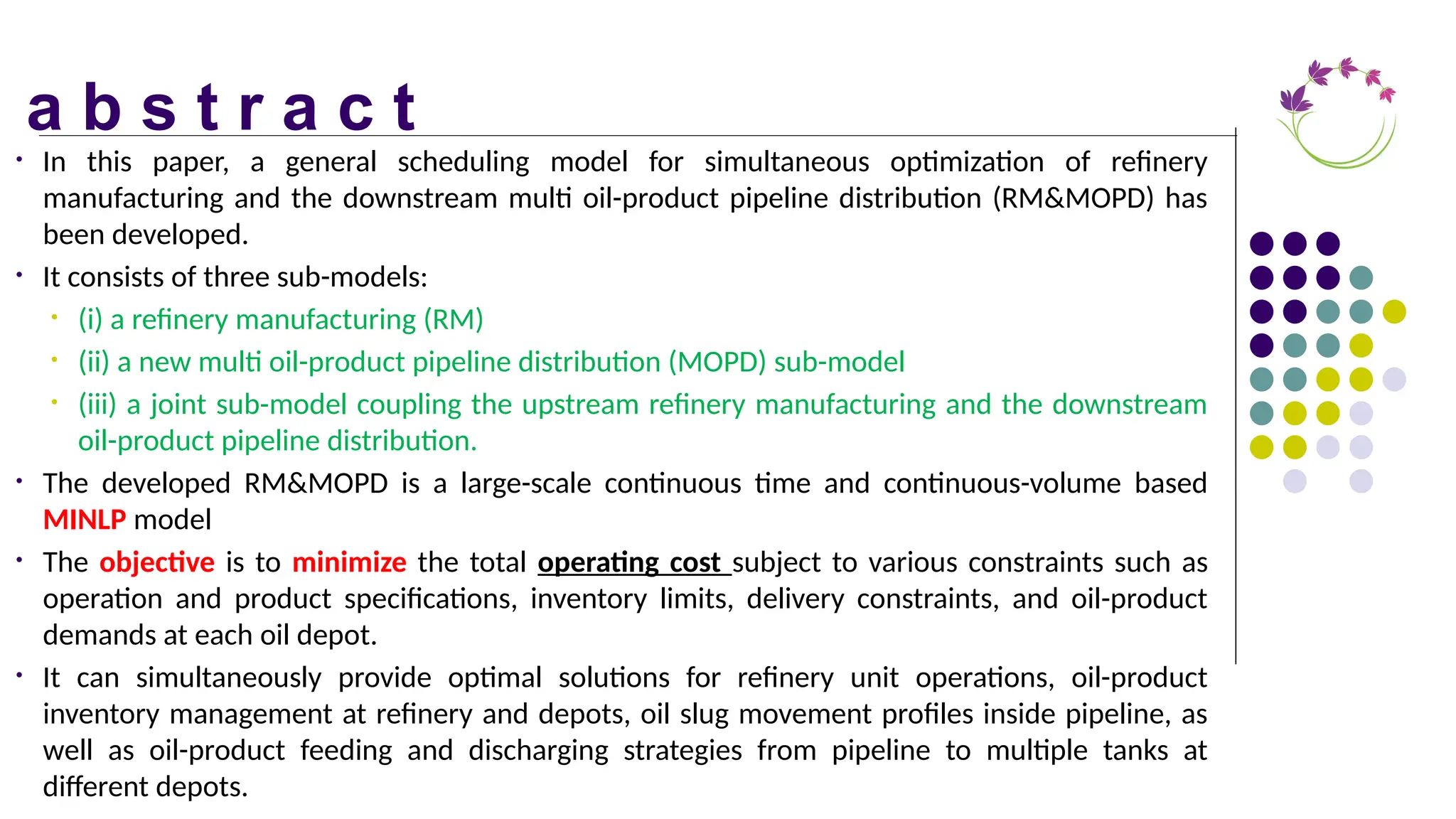 Optimal scheduling for simultaneous refinery manufacturing and multi ...