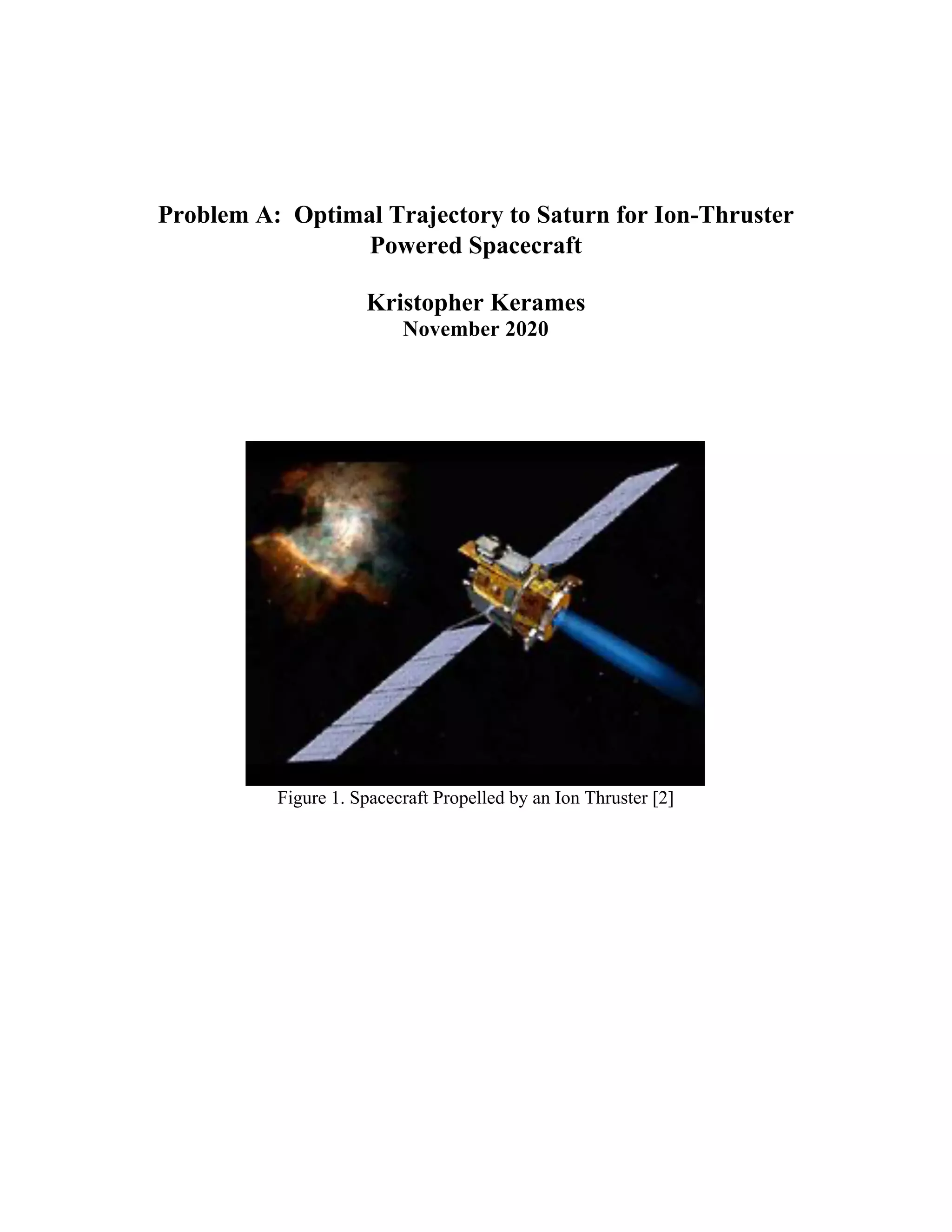 Optimal trajectory to Saturn in ion-thruster powered spacecraft | PDF