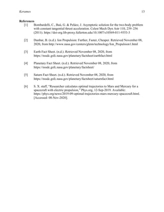 Optimal trajectory to Saturn in ion-thruster powered spacecraft | PDF