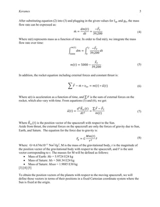 Optimal trajectory to Saturn in ion-thruster powered spacecraft | PDF