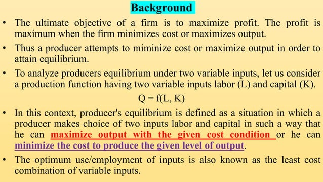 Optimal Use:Employment of Two Variable Inputs.pptx | Business ...