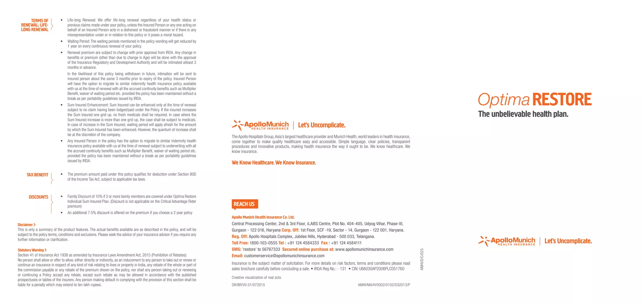 Optima Restore Brochure - Apollo Munich | PPT