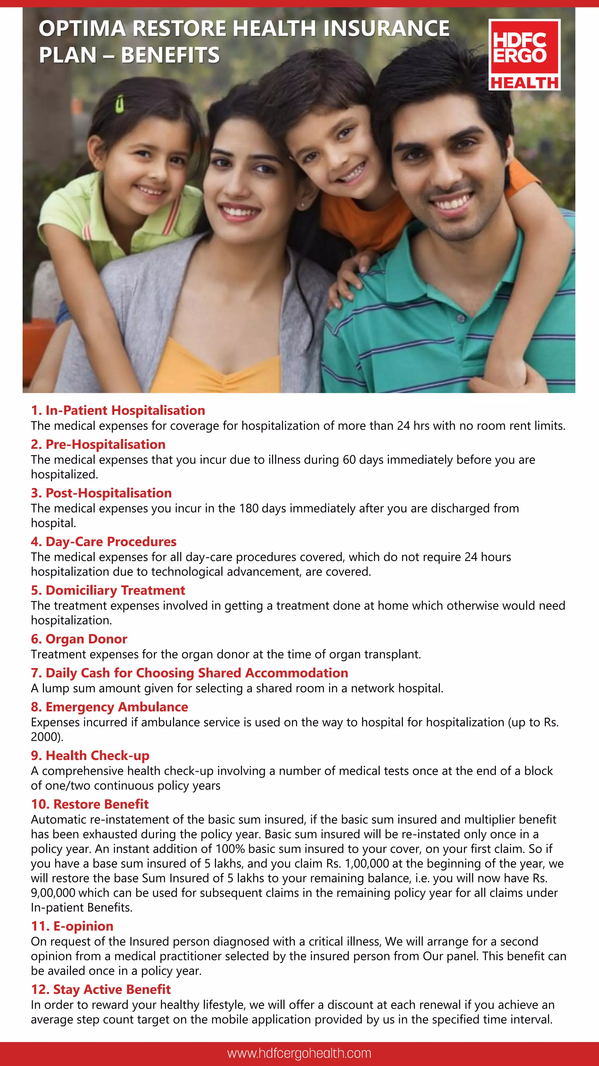 Optima restore health insurance HDFC_Ergo_Health 7008762353 | PDF