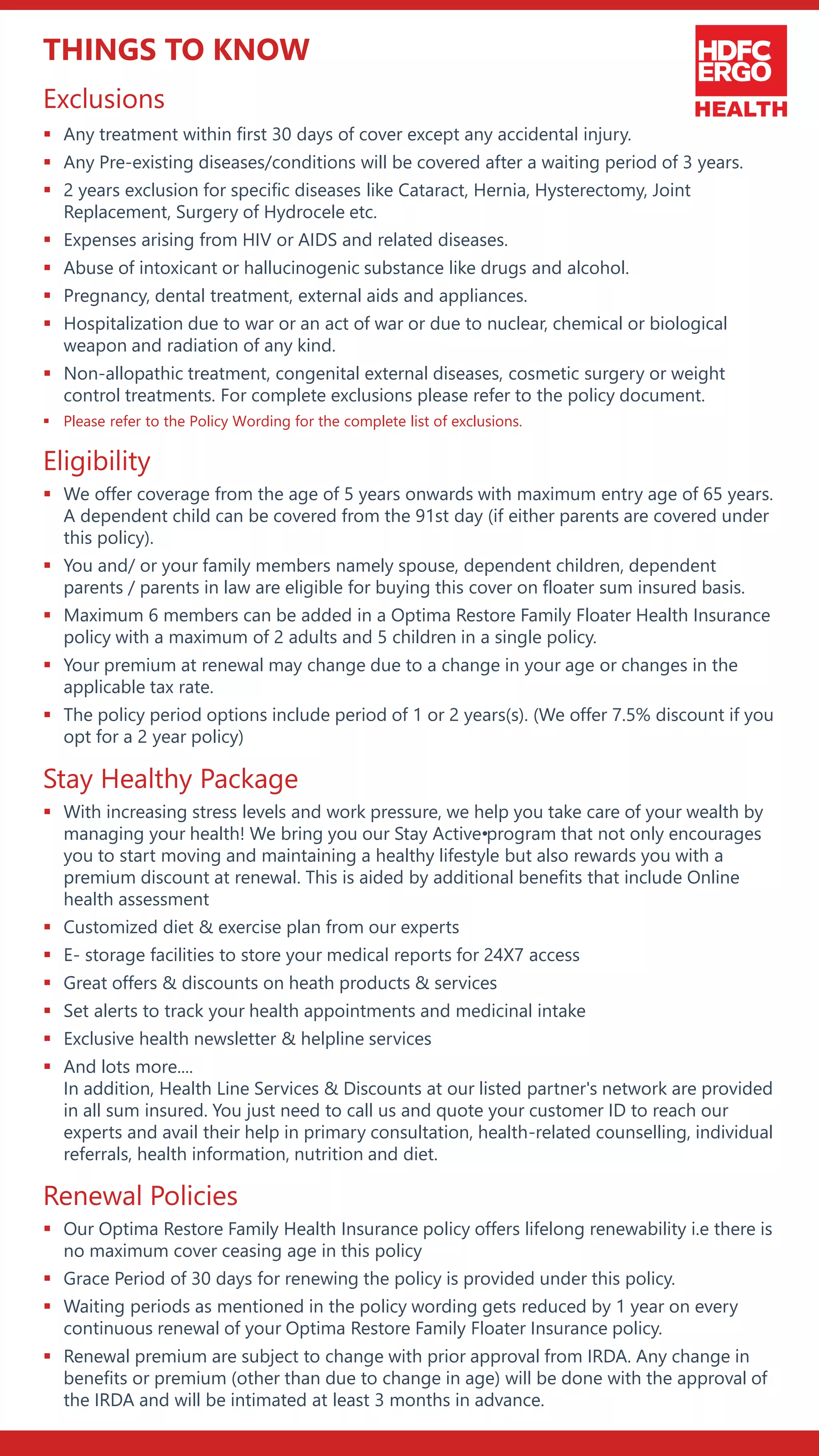 Optima restore health insurance HDFC_Ergo_Health 7008762353 | PDF