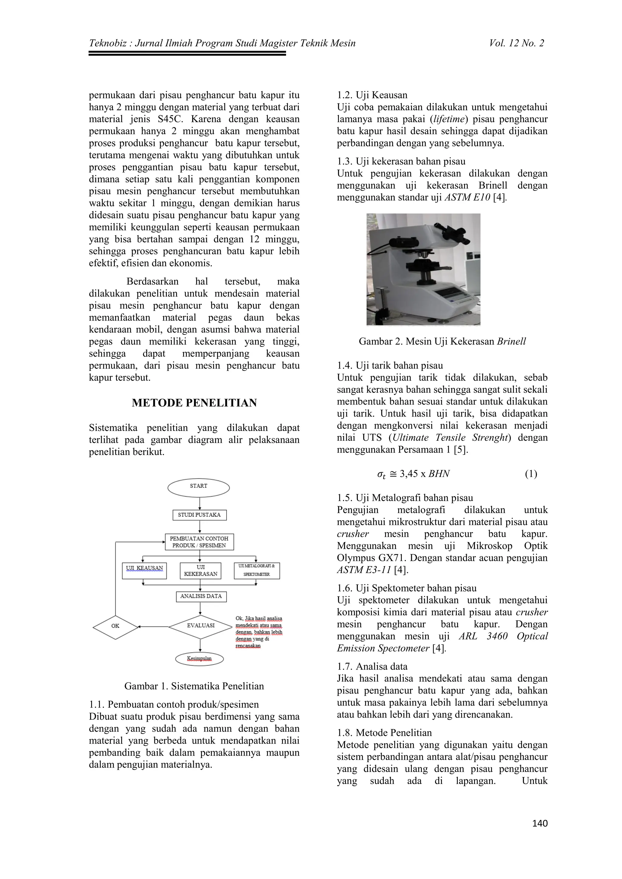 Optimasi Desain Pisau Mesin Penghancur Batu Kapur | PDF