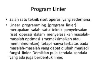 Brian Raafiu Optimasi produksi | PPTX