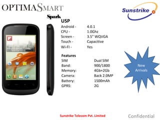 Optima smart phone , Tablets & Power Bank product | PPT