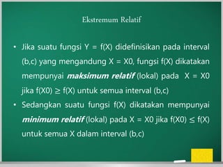 Optimisasi Fungsi Dengan Satu Variabel Bebas | PPTX