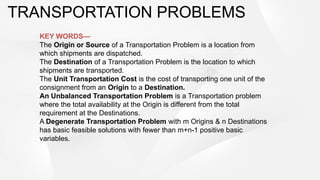 Comprehensive Optimization Techniques for Transportation Problems in ...