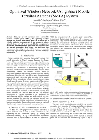 Optimised wireless network using smart mobile terminal antenna SMTA system | PDF