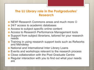 Optimising your research @ the UJ Library | PPT | Free Download