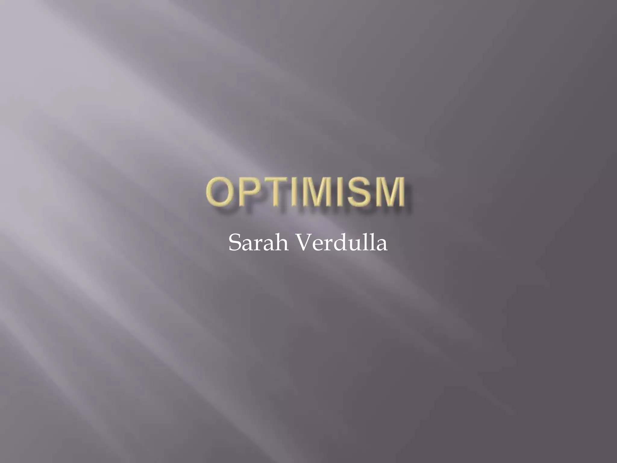 Optimism | PPTX