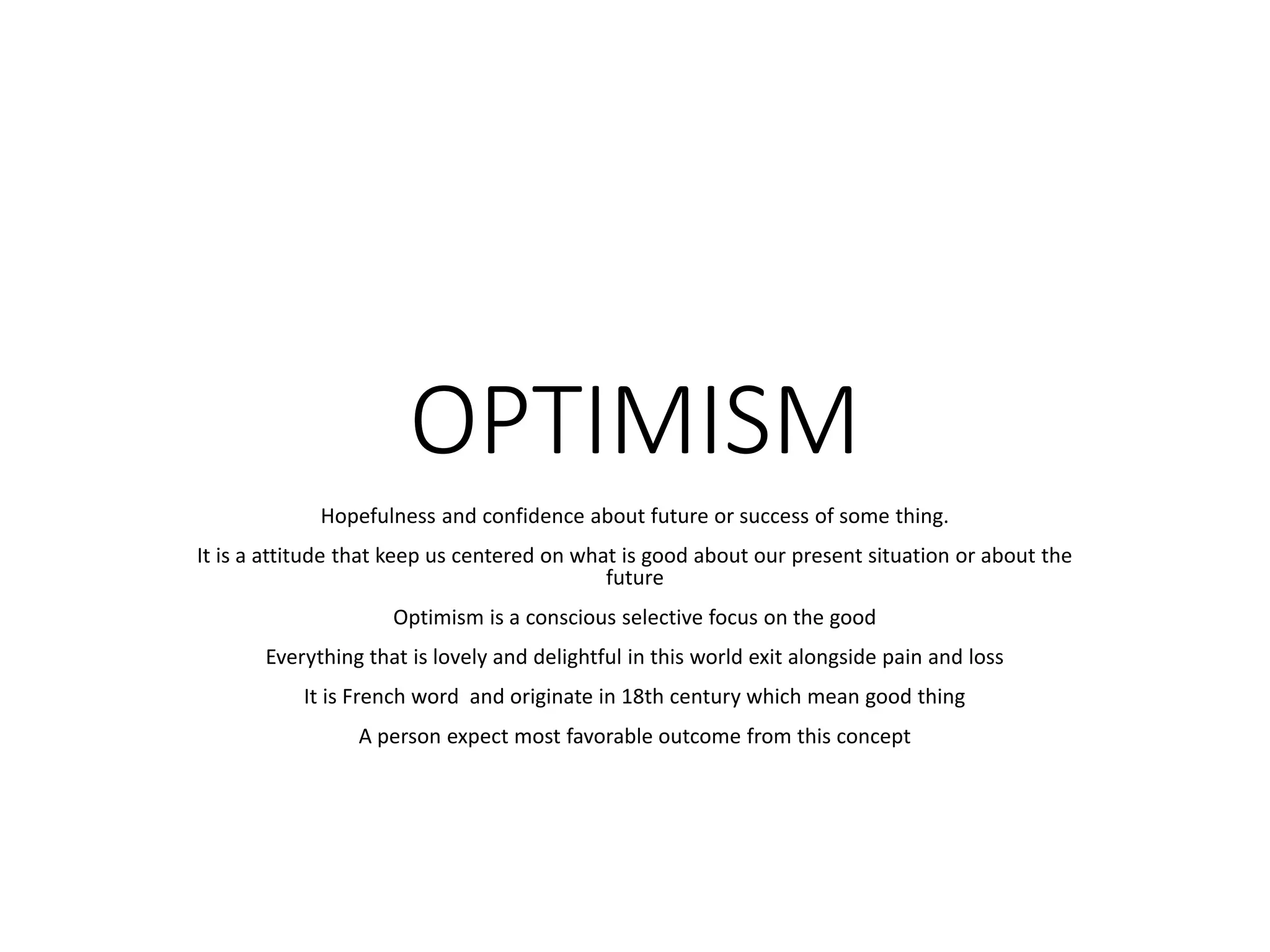 Optimism | PPT