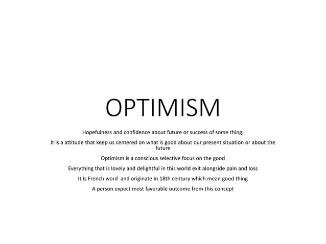 Optimism | PPT
