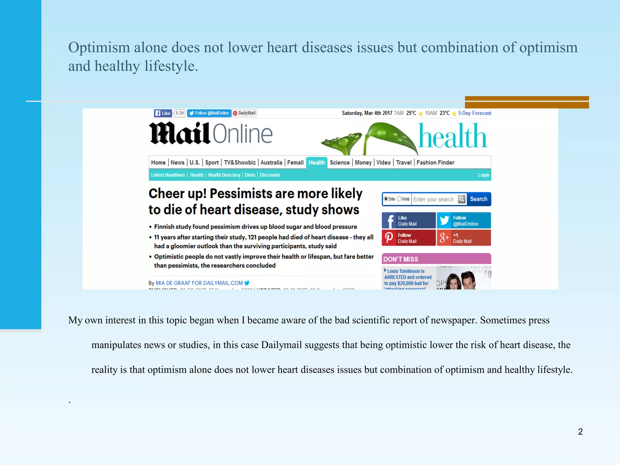 Optimism and health presentation | PPT