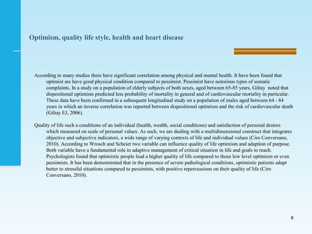 Optimism and health presentation | PPT | Mental Health | Diseases and ...