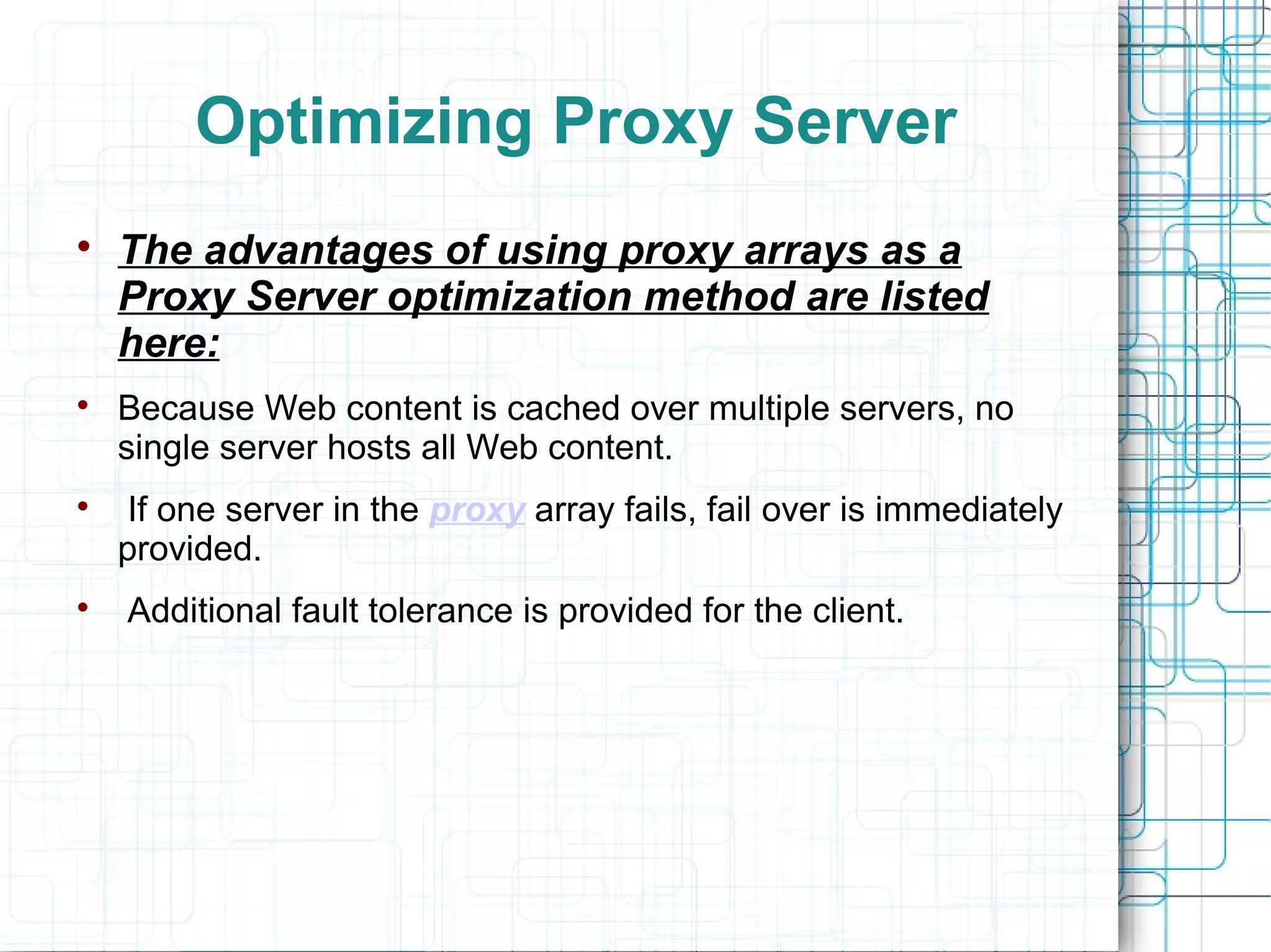 Optimiszing proxy | PPT