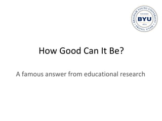 Optimizing Education | PPT