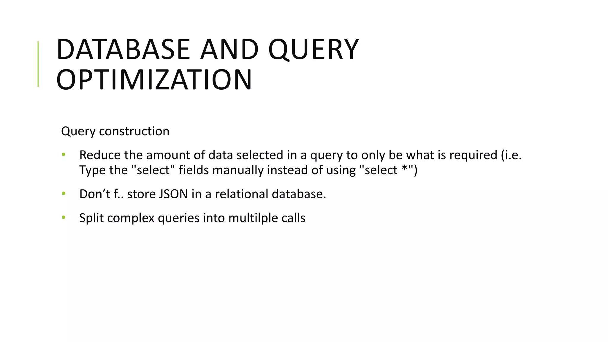 Basic Application Performance Optimization Techniques (Backend) | PPTX