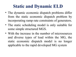 Static and dynamic Economic load dispatch | PPT