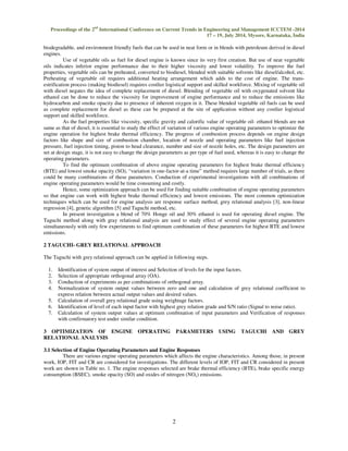 OPTIMIZATION OF ENGINE OPERATING PARAMETERS | PDF