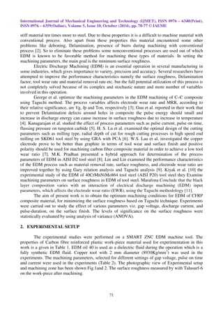 OPTIMIZATION OF MACHINING PARAMETERS IN EDM OF CFRP COMPOSITE USING TAGUCHI TECHNIQUE | PDF