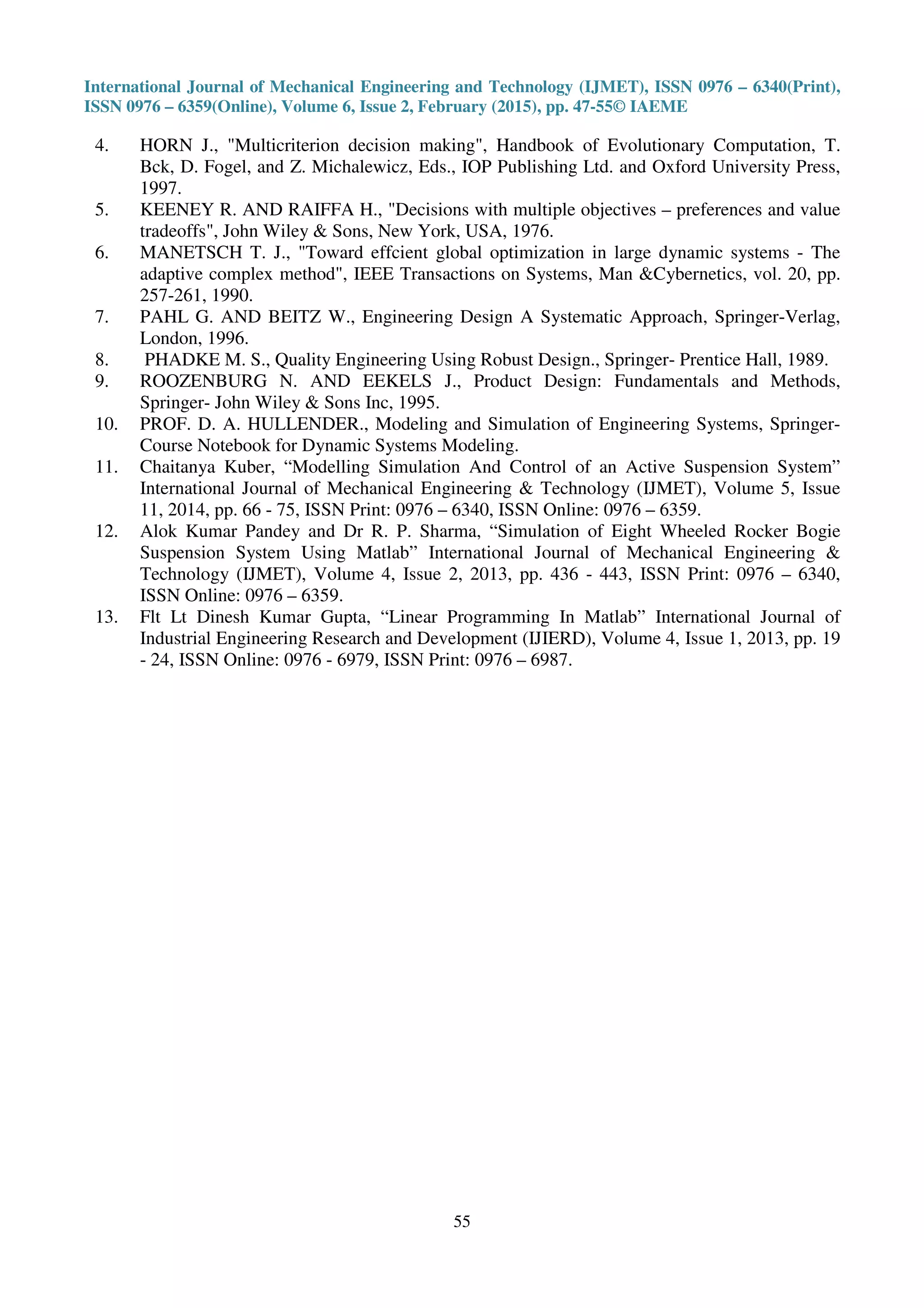 Optimization of vehicle suspension system using genetic algorithm | PDF