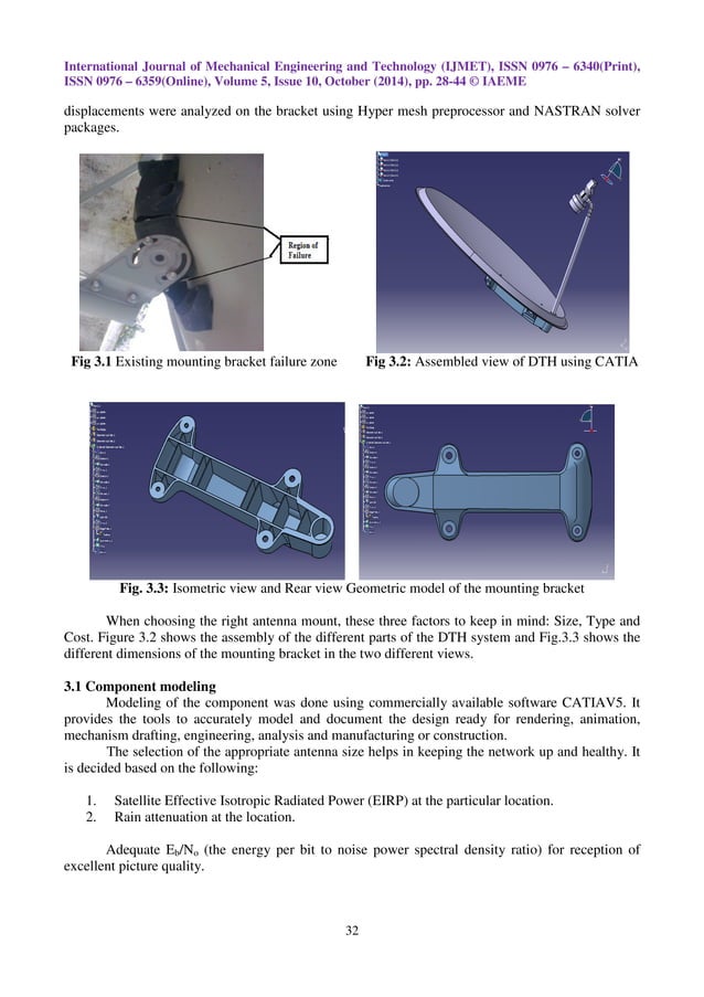 Optimization and analysis failure mode effect and finite element of a common dth dish antenna ...