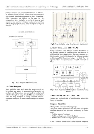 Optimization and implementation of parallel squarer | PDF