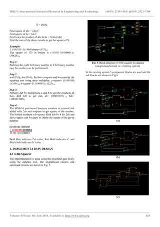 Optimization and implementation of parallel squarer | PDF