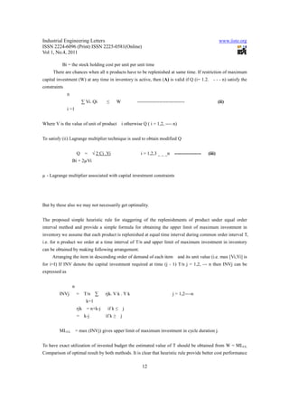 Optimization by heuristic procedure of scheduling constraints in manufacturing system | PDF