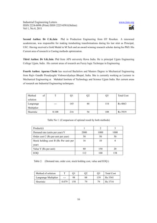 Optimization by heuristic procedure of scheduling constraints in manufacturing system | PDF