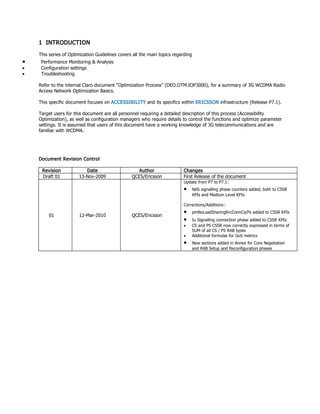 Optimization guidelines accessibility-ericsson-rev01 | PDF