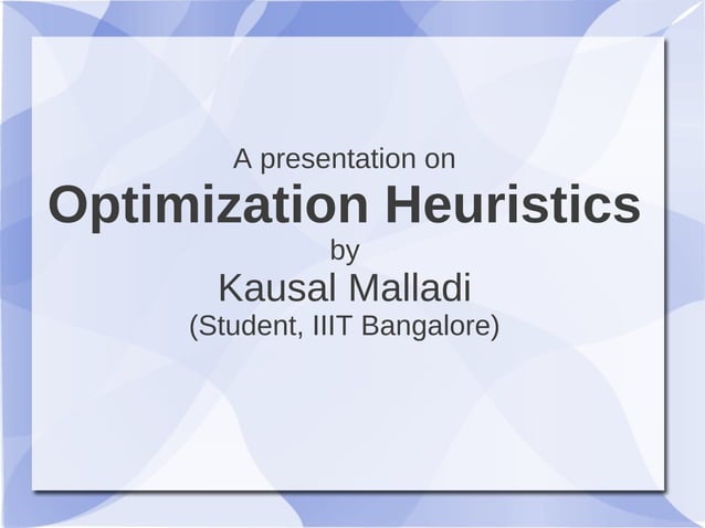 Optimization Heuristics | PDF | Computing | Technology & Computing