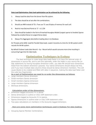 Optimization in essbase | DOCX