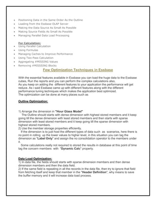 Optimization in essbase | DOCX