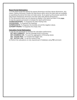 Optimization in essbase | DOCX