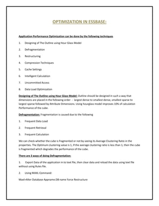 Optimization in essbase | PDF