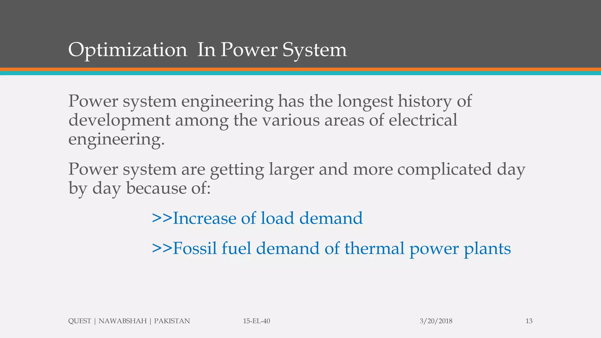 Optimization In Power System Pptx