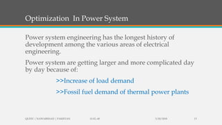 Optimization in power system | PPTX