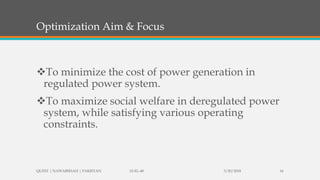 Optimization in power system | PPTX