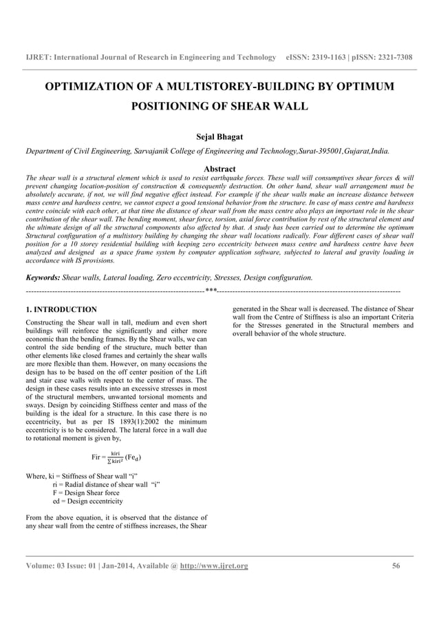 Optimization of a multistorey building by optimum | PDF