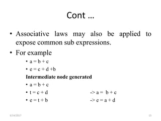 Optimization of basic blocks | PPTX