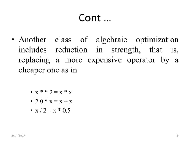 Optimization Of Basic Blocks Pptx Programming Languages Computing