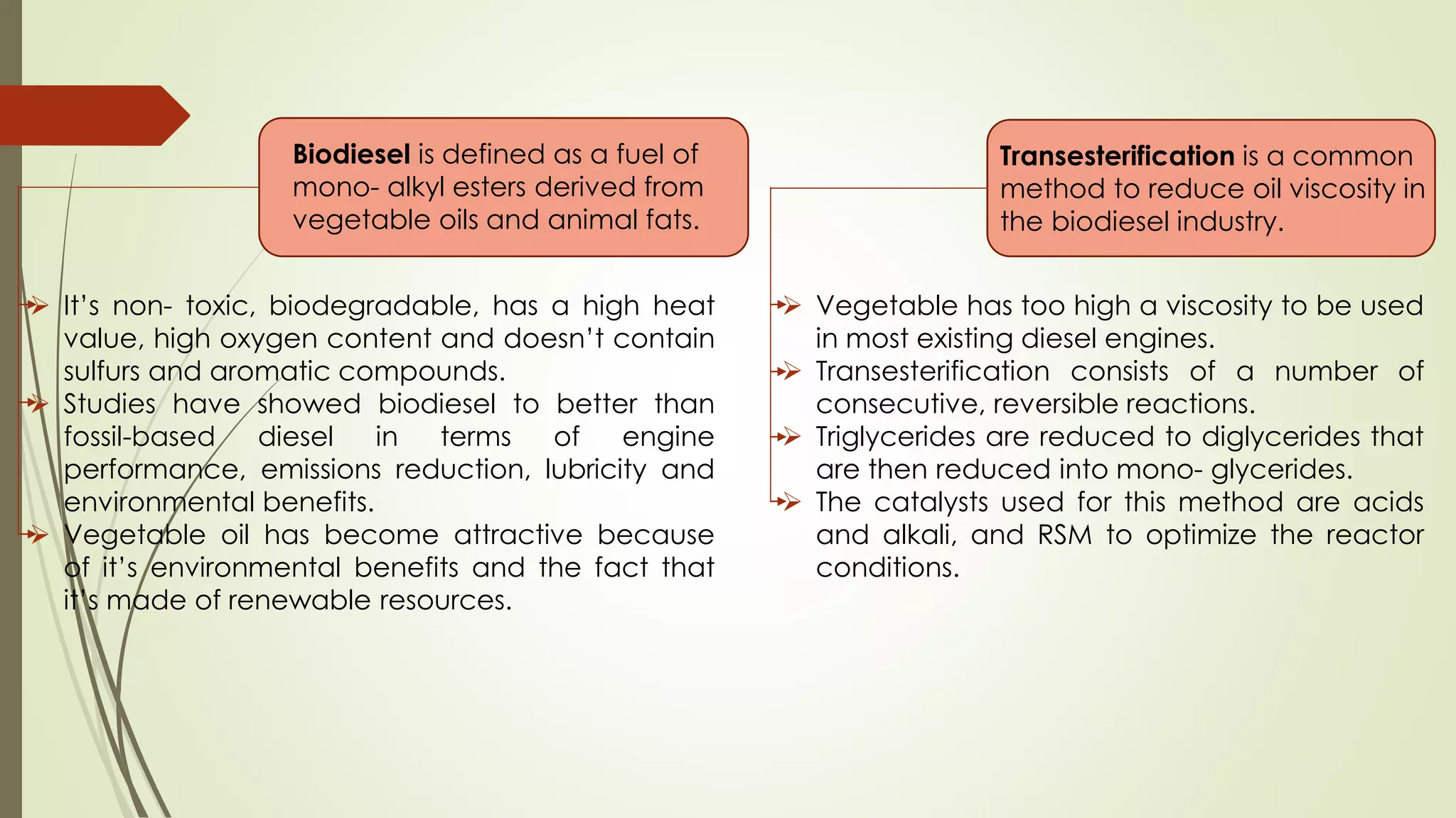 Optimization of biodiesel production | PPTX