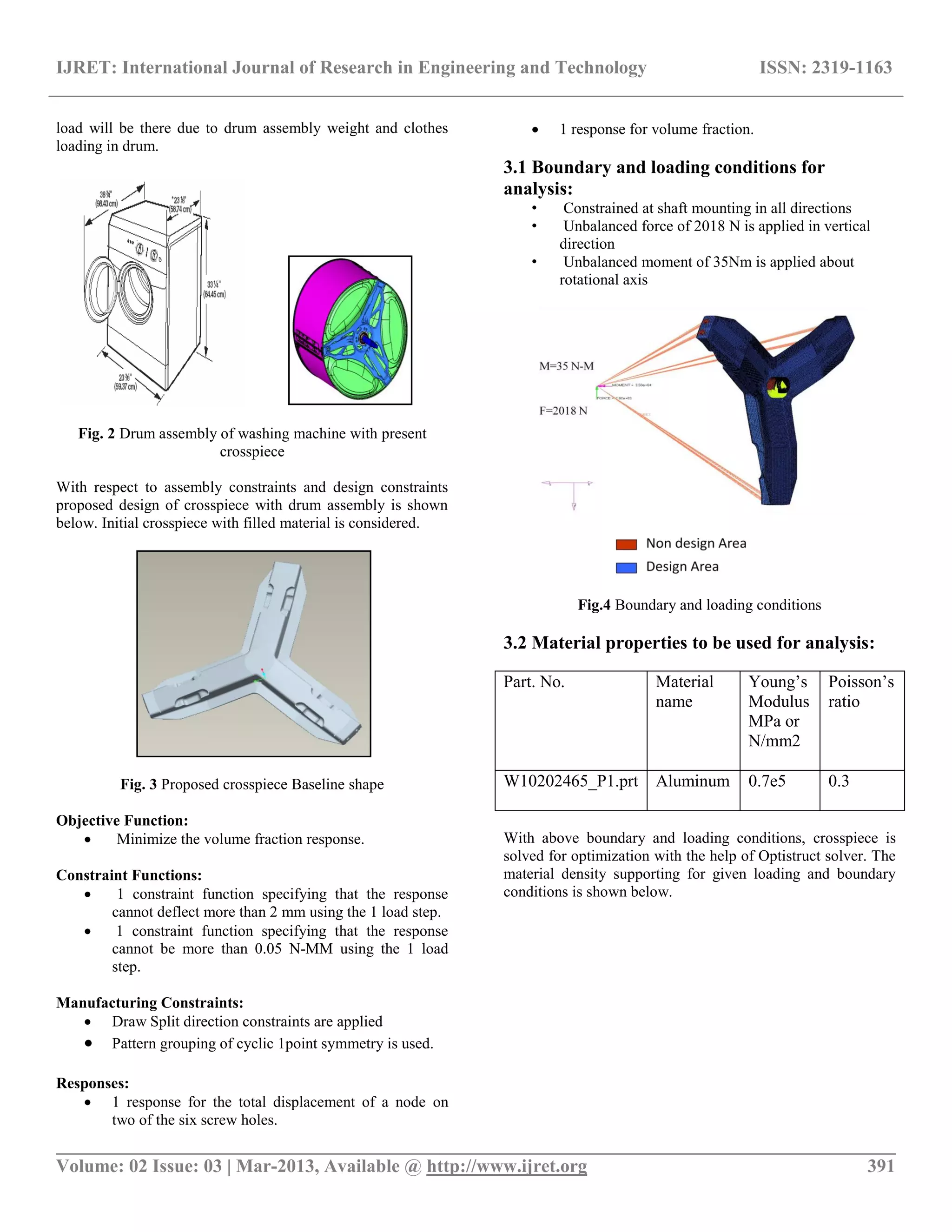 Optimization of crosspiece of washing machine | PDF