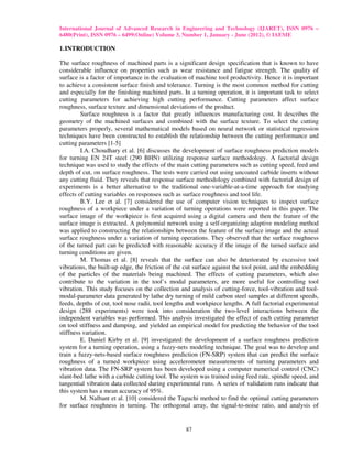 Optimization of cutting parameters for surface roughness in turning | PDF