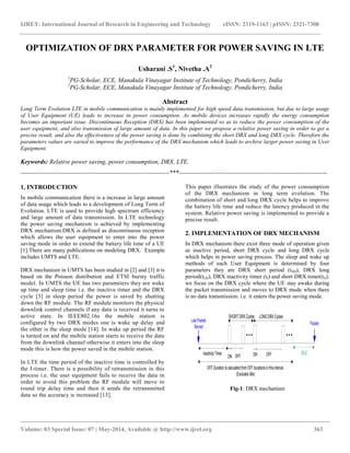 Optimization of drx parameter for power saving in lte | PDF