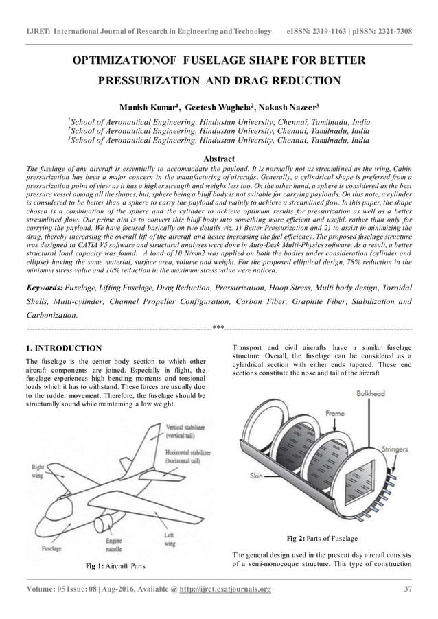 Optimizationof fuselage shape for better pressurization and drag ...