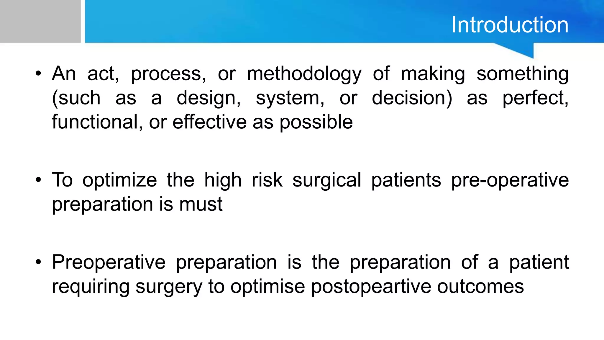 Optimization Of High Risk Surgical Patients | PPTX